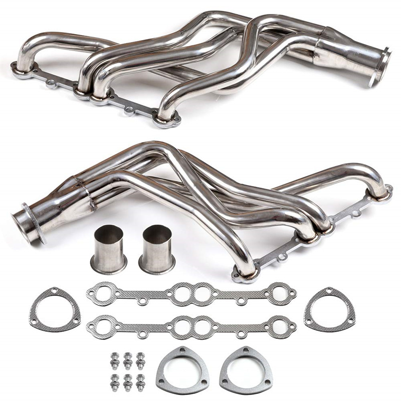 China Small Block Long Tube Header Exhaust System Set For 1973-1985 ...